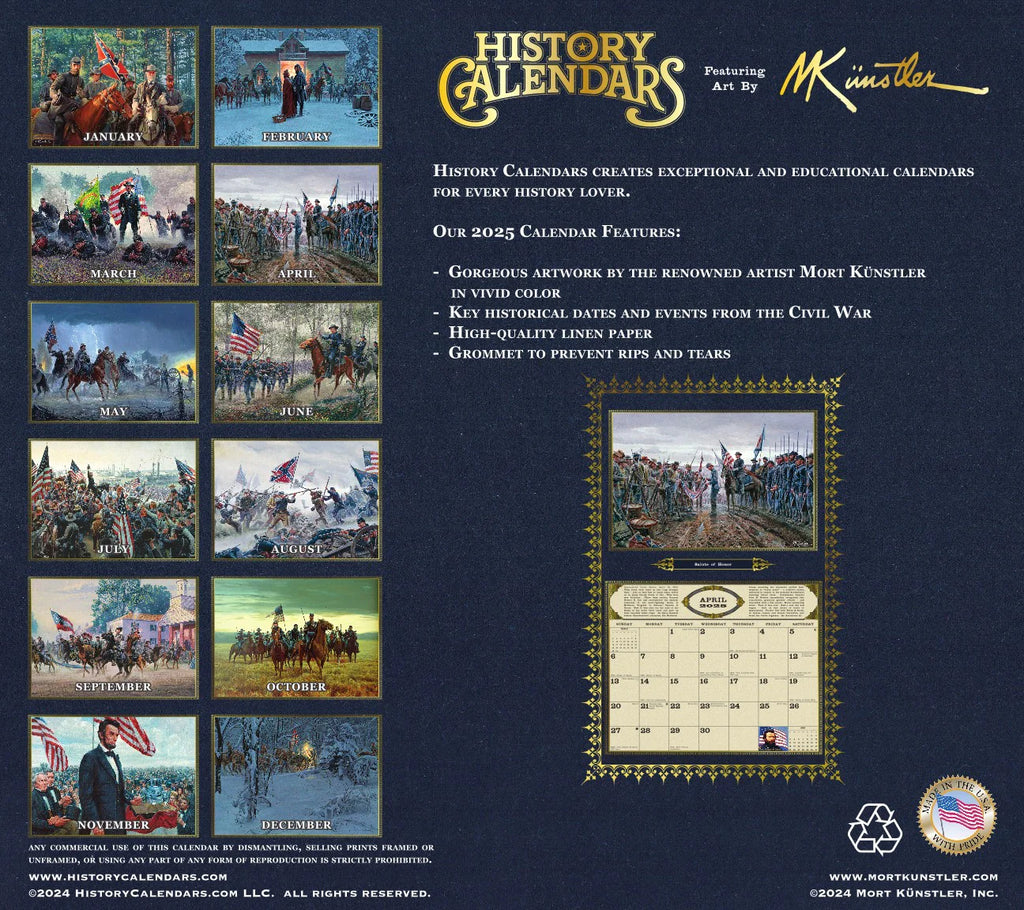 2025 Civil War calendar – Gettysburg Museum Store