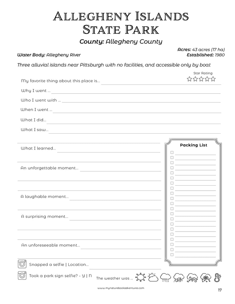 Pennsylvania State Parks Adventure Book ( My Nature Adventure Book - T ...